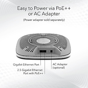 NETGEAR Cloud Managed Wireless Access Point (WAX630E) - WiFi 6E Tri-Band AXE7800 Speed | Mesh | MU-MIMO | 802.11ax | Insight Remote Management | PoE++ | Power Adapter not Included