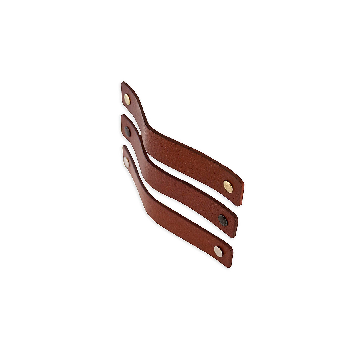 Brute Strength - Leather Drawer Pulls - Cognac - 6 pcs - 6-1/2 x 1 ’’ - Leather Handle - Leather Dresser Pulls - Cabinet knobs Dresser knobs - Dresser Handles