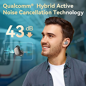 EarFun Free Pro 3 Noise Cancelling Wireless Earbuds, Hi-Res Sound, Snapdragon Sound with Qualcomm aptX™ Adaptive, 6 Mics ENC, Bluetooth 5.3 Earbuds, Multipoint Connection, Custom App, Wireless Charge