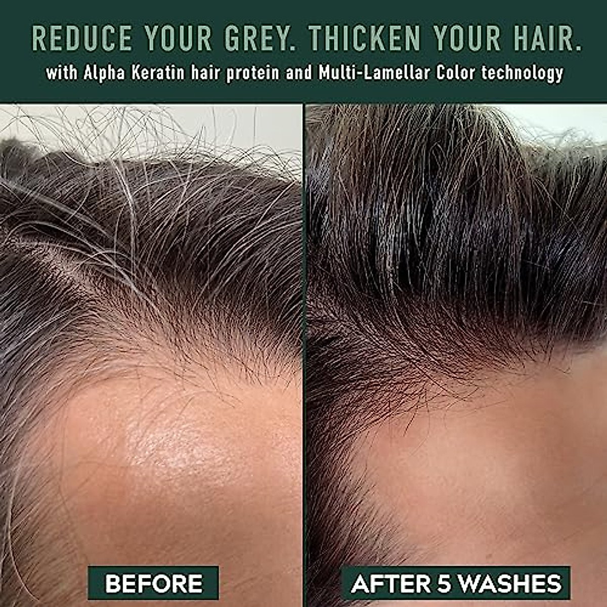 Just for Men Control GX + THK Grey Reducing and Thickening 2-in-1 Shampoo & Conditioner with Alpha Keratin, Thickens Hair Up to 20%, Works with Every Hair Texture, 4 oz (Pack of 1)