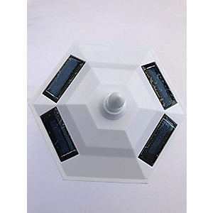 AFFORDABLE Outdoor Garden Set of 2 Solar White Finish Color Hexagon 4"X4" Fence Post Cap Light with White SMD LEDs for 4"x4" Wood & PVC Fence Post
