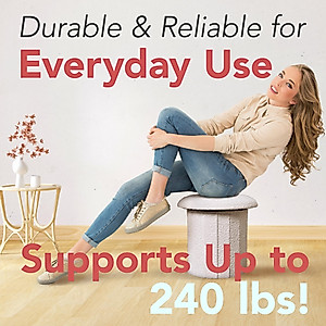 White Mushroom Boucle Stool Small Ottoman - 13 Inch Heighted Dual Functionality with Hidden Storage - Foldable Cute Mushroom Stool - Perfect for Interior Designing - Ideal Decor Piece for Room