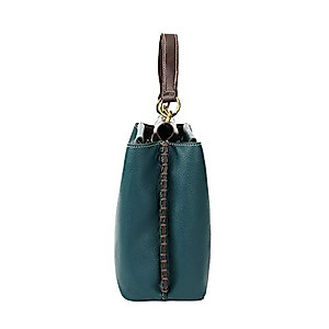 CHALA Charming Satchel with Adjustable Strap - Metal Dragonfly - Turquoise