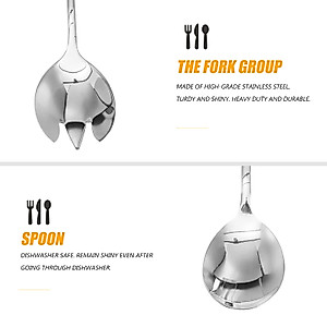 Gatuida Salad Servers, Stainless Steel Salad Serving Set, Salad Servers, Salad Spoon, Salad Fork, Pack of 2