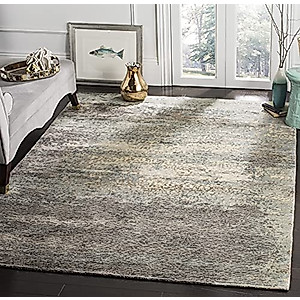 Safavieh Tiffany Collection 8' x 10' Blue/Silver TFN622E Hand-Knotted Wool & Viscose Living Room Dining Bedroom Area Rug