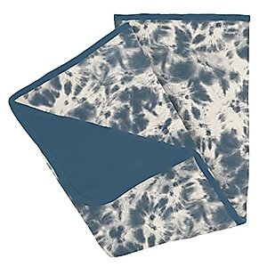 KicKee Pants Print Stroller Blanket, Supreme Softness for an Ultimate Baby Blanket, Viscose from Bamboo Fabric, Comfortable Security Blanket (Deep Sea Tie Dye - One Size)