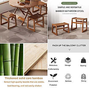 Generic Shower Bench, Shower Stool with Storage Shelf, Bamboo Shower Seat Bathroom Spa Bench, Shower Bath Chairs Spa Stool for Bathroom Inside, Yellow