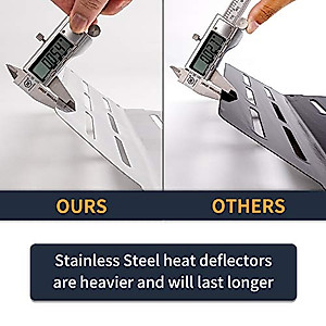 SHINESTAR Durable 65505 Heat Deflectors Replacement for Weber Genesis 300 Series, Genesis E/S-310, 330 (Front-Mounted Control) Grill Parts, Stainless Steel, 2-Pack