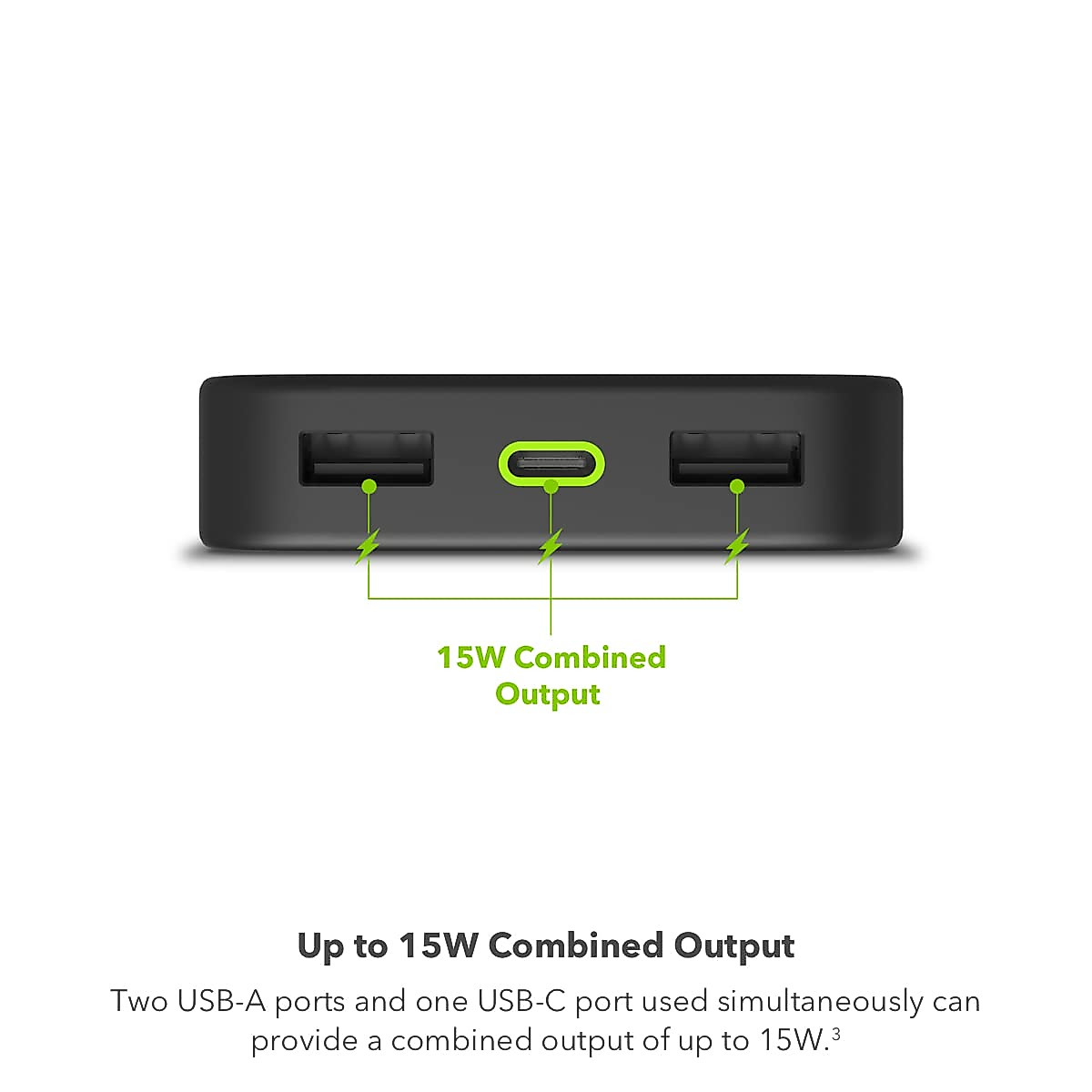 mophie Powerstation 2023 with PD Power Bank - 10,000 mAh Large Internal Battery, (2) USB-A Port and (1) 20W USB-C PD Fast Charging Input/Output Port, Travel-Friendly