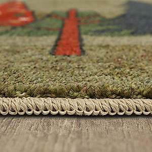 Mohawk Home Machine Washable Christmas Kitchen Mat, Wooden Holiday Trees Multi (2' 6" x 4' 2")