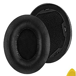 Geekria QuickFit Protein Leather Replacement Ear Pads for Monster B Studio 1.0 (1st Gen) Headphones Earpads, Headset Ear Cushion Repair Parts (Black)