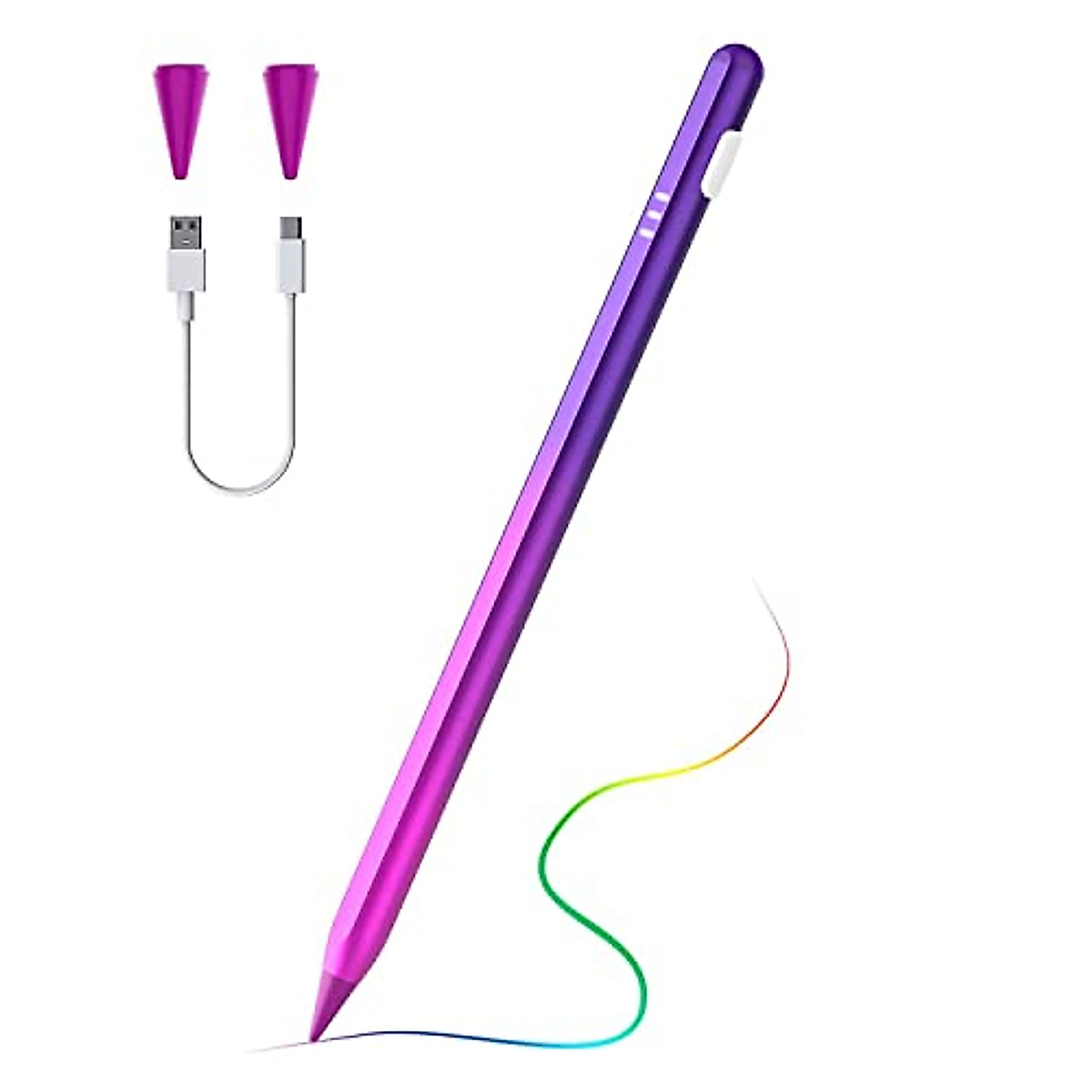 TiMOVO Stylus Pen for Apple iPad Pencil 10/9/8/7/6th Generation,iPad Air 5/4/3th Pencil 2nd Generation for 2018-2022 Apple iPad Pro 12.9/11,iPad Mini 6/5th Palm Rejection iPad Stylus,Gradient Purple