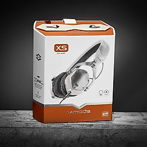 V-MODA XS On-Ear Folding Design Noise-Isolating Metal Headphone (White Silver)