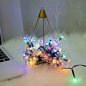 String Light, 2Pcs String Light 5M/16.4Ft 50 Led Sakura 8 Lighting Modes Lamp String Lighting Chain Decoration Bulb for Home Party Garden-