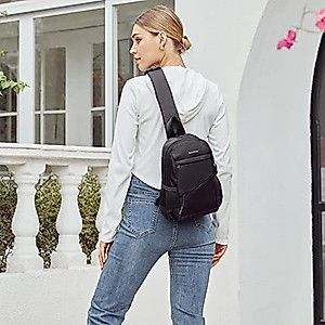 BOSTANTEN Sling Bag, Shoulder Bag Crossbody Backpack Lightweight Casual Daypack for Men Women Travel Hiking Walking, Black