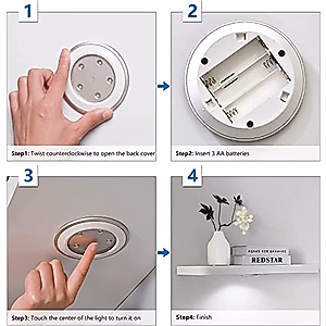 WELLAND White Floating Shelf with Touch-Sensing Battery Powered LED Light,Wall Mounted Display Shelves for Entrance, Living Room, Bedroom, Kitchen and Bathroom (36-INCH, White)