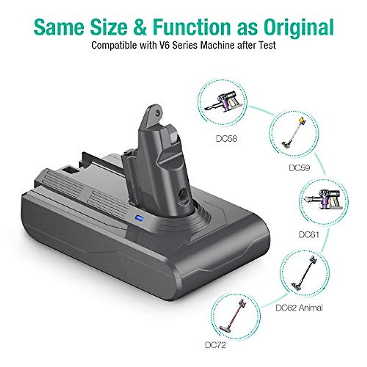 FirstPower 4.0Ah V6 Battery Replacement - Compatible for V6 SV04 DC58 DC59 DC61 DC62 DC72 DC74 Absolute Animal Motorhead Slim SV03 SV04 SV05 SV06 SV07 SV09…