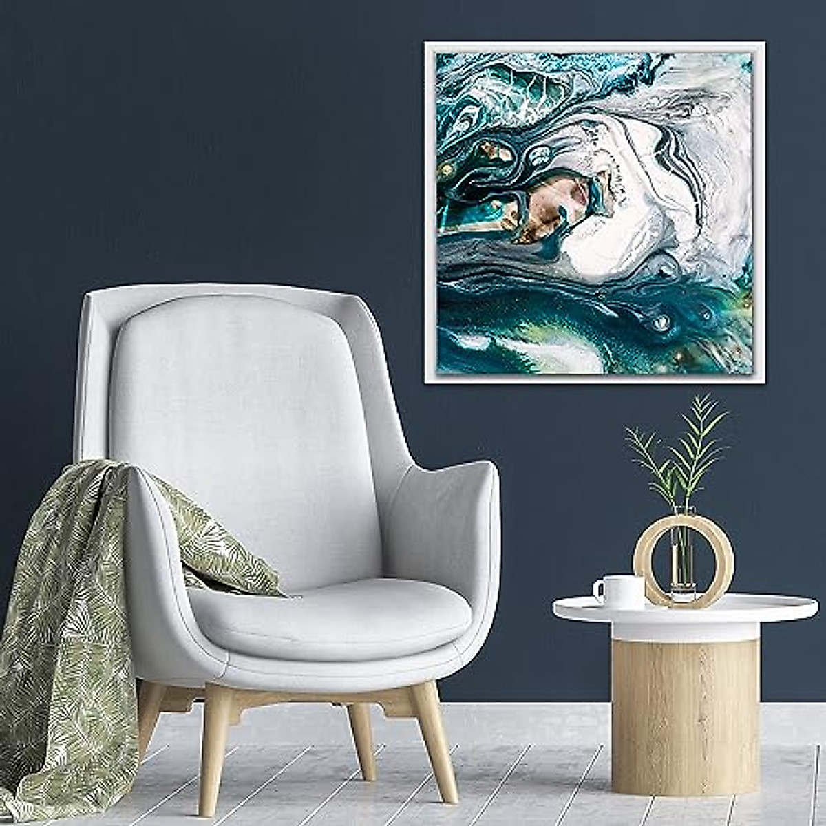 PIXY CANVAS Floater Frame 8x8 for 3/4 (0.75) inch Deep Canvas Paintings/Canvas Prints/Wood Canvas Panels/Wall Art/Wall Decor/Home Decor/Artwork (White, 8 x 8 inch, Square)