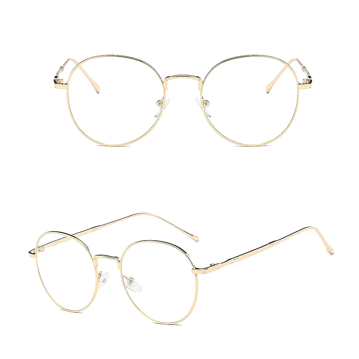 Blue Light Blocking Glasses Women Vintage Metal Round Rim Frame Retro Eyeglasses Women Men