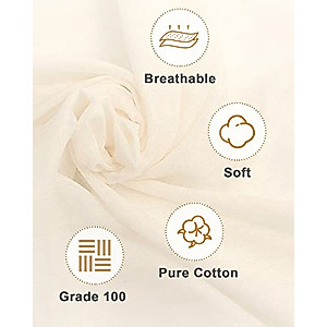 Grade 100 Hemmed Cheesecloth, 10 Pieces 100% Unbleached Cotton 20 x 20 Inches Cheese Cloths, Perfect for Straining, Filtering, Canning, Crafting, Covering and Polishing
