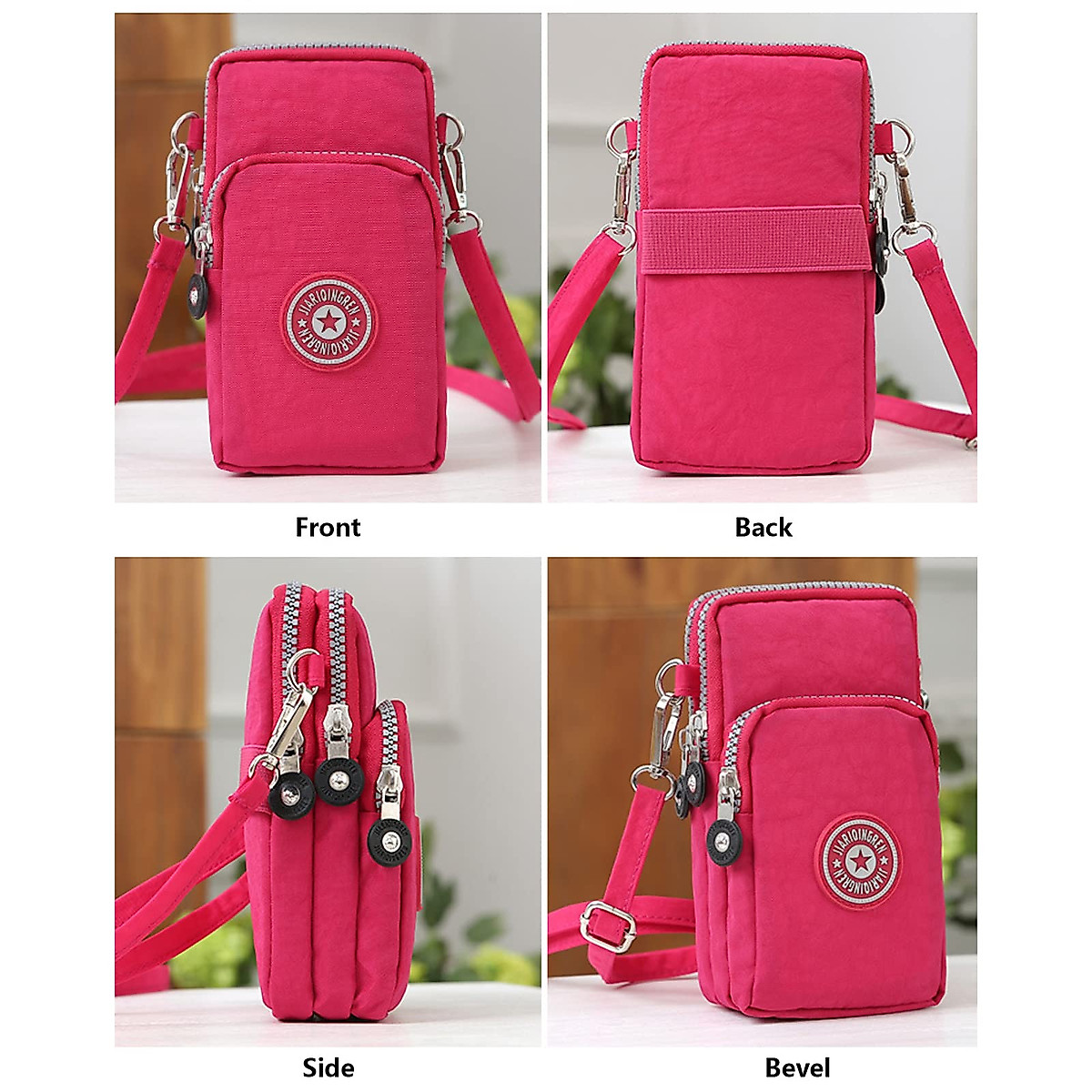 Sports Crossbody Cell Phone Purse Shoulder Wallet Case Armband Bag for iPhone 11 12 13 Pro Max 14 Plus SE XR XS X (Black)