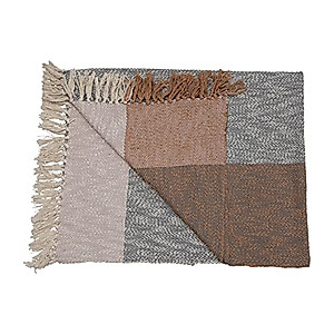 Creative Co-Op Soft and Cozy Woven Cotton Blanket with Neutral Colors and Fringe Edge Details Throw, Multicolored