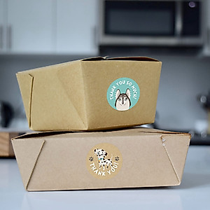 Gooji Dogs Thank You Stickers – 500Pcs Roll Dogs Thank You Stamp – 1.5 Inch Thank You Stickers for Packaging – 4 Designs – Ideal for Birthdays, Party, Small Business, Boutiques