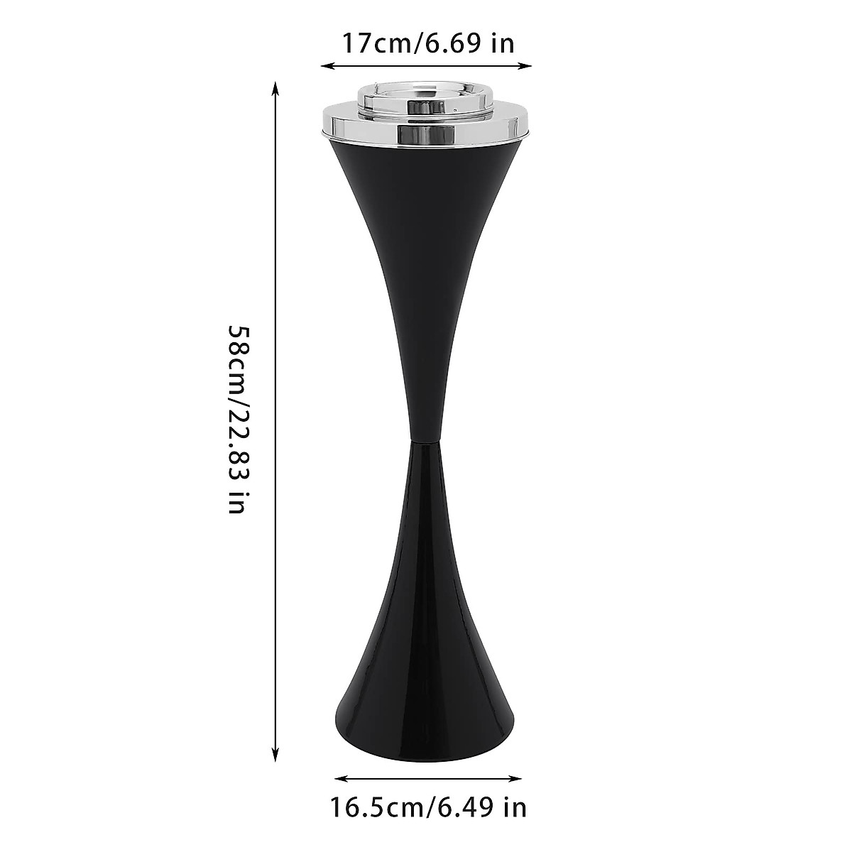 2 Pcs Floor Standing Outdoor Ashtray Modern Windproof Ashtray with Lid Large & Tall Outside Ashtrays Cigar Container Ash Tray for Outside Patio Home Office Indoor, Black