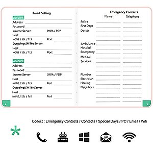 Password Book with Alphabetical Tabs, UpUGo Internet Address and Password Keeper Notebook for Computer & Website Logins, Medium Compact Size, Rose Gold