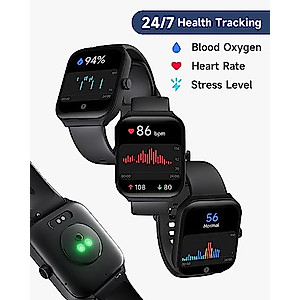 TOOBUR Smart Watch for Men Women Alexa Built-in, 1.95" Fitness Tracker with Answer/Make Calls, IP68 Waterproof/Heart Rate/Blood Oxygen/Sleep Tracker/100 Sports, Fitness Watch Compatible Android iOS