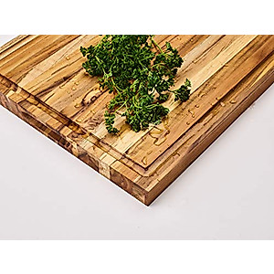 Sonder Los Angeles, Large Teak Wood Cutting Board for Kitchen with Juice Groove, Reversible Charcuterie Butcher Block 18x14x1.25 in (Gift Box Included)