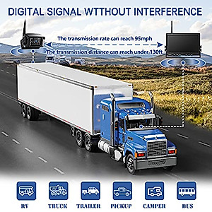 ZEROXCLUB 1080P Wireless Backup Camera System for RV Trailer Truck Camper,10 Inch DVR Monitor w/Recording IR Night Vision Digital Wireless Rear View Camera Adapter for Furrion Pre-Wired RVs,BW101SL