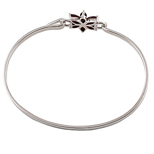 NOVICA Handmade Garnet Pendant Bracelet .925 Sterling Silver Floral from India Red Birthstone 'Marquise Flower'