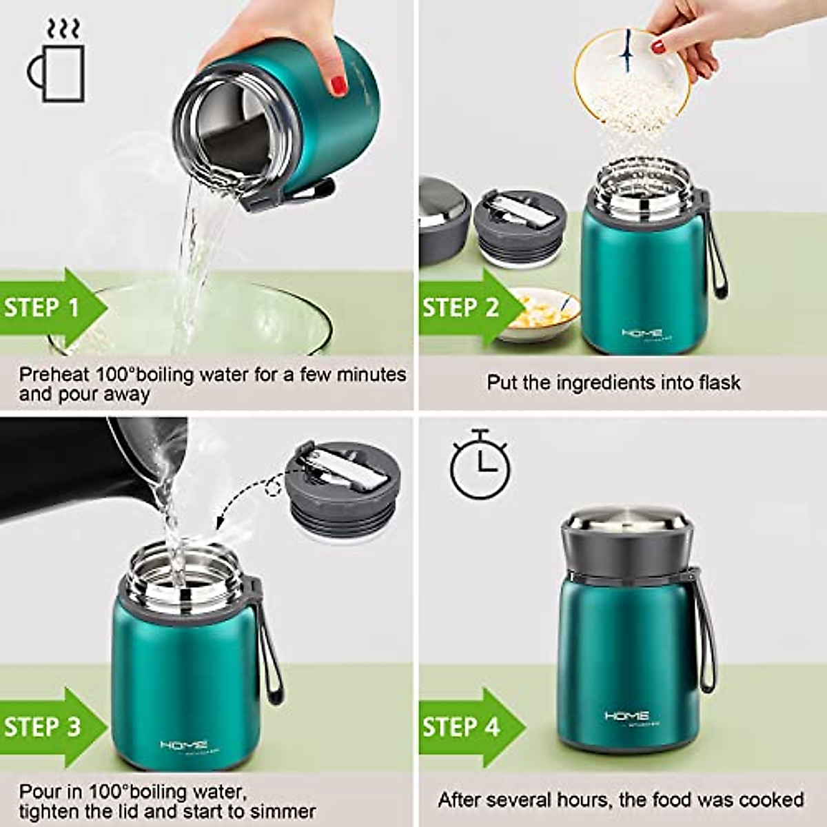 2 Pack Insulated Food Jar Thermos For Hot Food For Adults Kids(18oz,27oz), Lunch Box Stainless Steel Vacuum Soup Thermos Container Flask Keep Hot Cold With Spoon