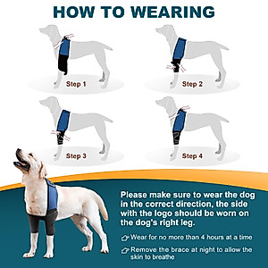 Dollephi Dog Elbow Protector for Shoulder and Front Leg, Dog Recovery Sleeves Support Pet Wounds Prevent Licking, Elbow Pads Injury and Loss of Stability from Arthritis（XL,Blue