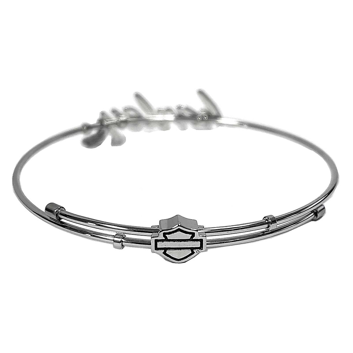 Harley-Davidson Women's Cursive Harley Bangle Bracelet, Stainless Steel HSB0133