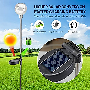 D-MER Solar Garden Lights 2 in One Pack LED Waterproof Landscape Outdoor Yard Pathway Lights for Halloween Christmas Decorations