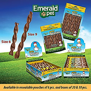 Emerald Pet Twizzies Rawhide Free 100% Digestible Natural Dog Lasting Chew Treats, Made in USA, Size 9 Piggy Pig Multipack