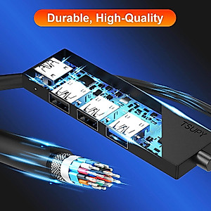 USB Hub, TSUPY 4 USB Port Hub USB Splitter USB Expander 3.0 Ultra Slim Multiport Extender for Laptop, Desktop, Computer PC, Flash Drive, HDD, Camera,Keyborad, Mouse
