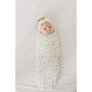 Large Premium Knit Baby Swaddle Receiving Blanket "Arlo" by Copper Pearl