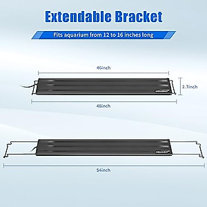 AQUANEAT LED Aquarium Light Full Spectrum for 48 Inch to 54 Inch Fish Tank Light Fresh Water Light Multi-Color