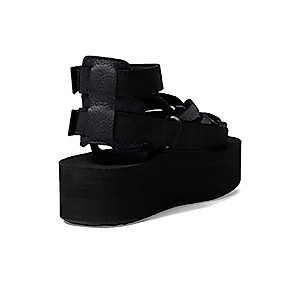 Teva Women's Flatform Mevia Leather Sandal, Black, 8