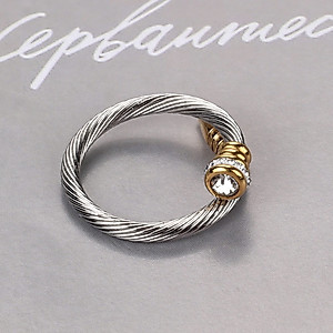 Dorriss Ring for Women Cable Nail Rings Open Adjustable Stackable Cubic Zirconia Vintage Designer Fashion Jewelry Girlfriend Wife Mom