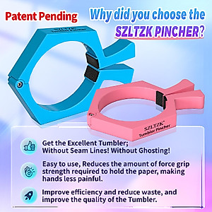 2 Pack Sublimation Tumblers Pinch,Tumbler Clamp for Sublimation,Cup Cradle for Crafting Tumblers,Sublimation Cup Holder Clamp for 20oz Cups,Mug Clamps for Sublimation Tumblers Supplies(Blue&Pink)