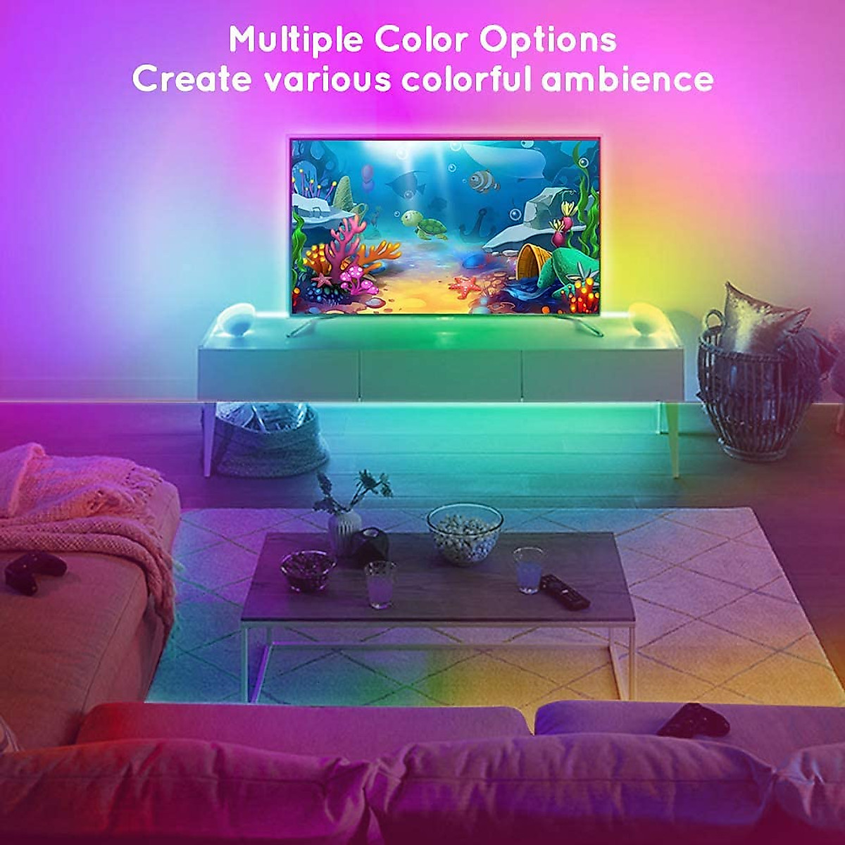 Led Strip Lights, 8.2ft TV Light Strip for 32-58 inch TV/Monitor Backlight, USB Led Strip Mood Light with 4096 DIY Colors Remote Control