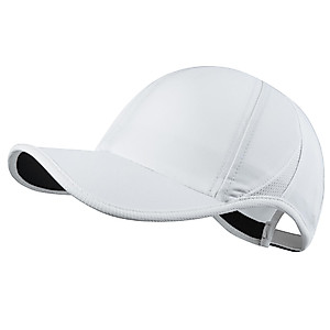 GADIEMKENSD Performance Running Hat for Women Summer Sun Ponytail Hats Stretchy Golf Hats Men Cooling Breathable Vented Mesh Ball Cap for Hiking Tennis Workout Gym Outdoor Sports White