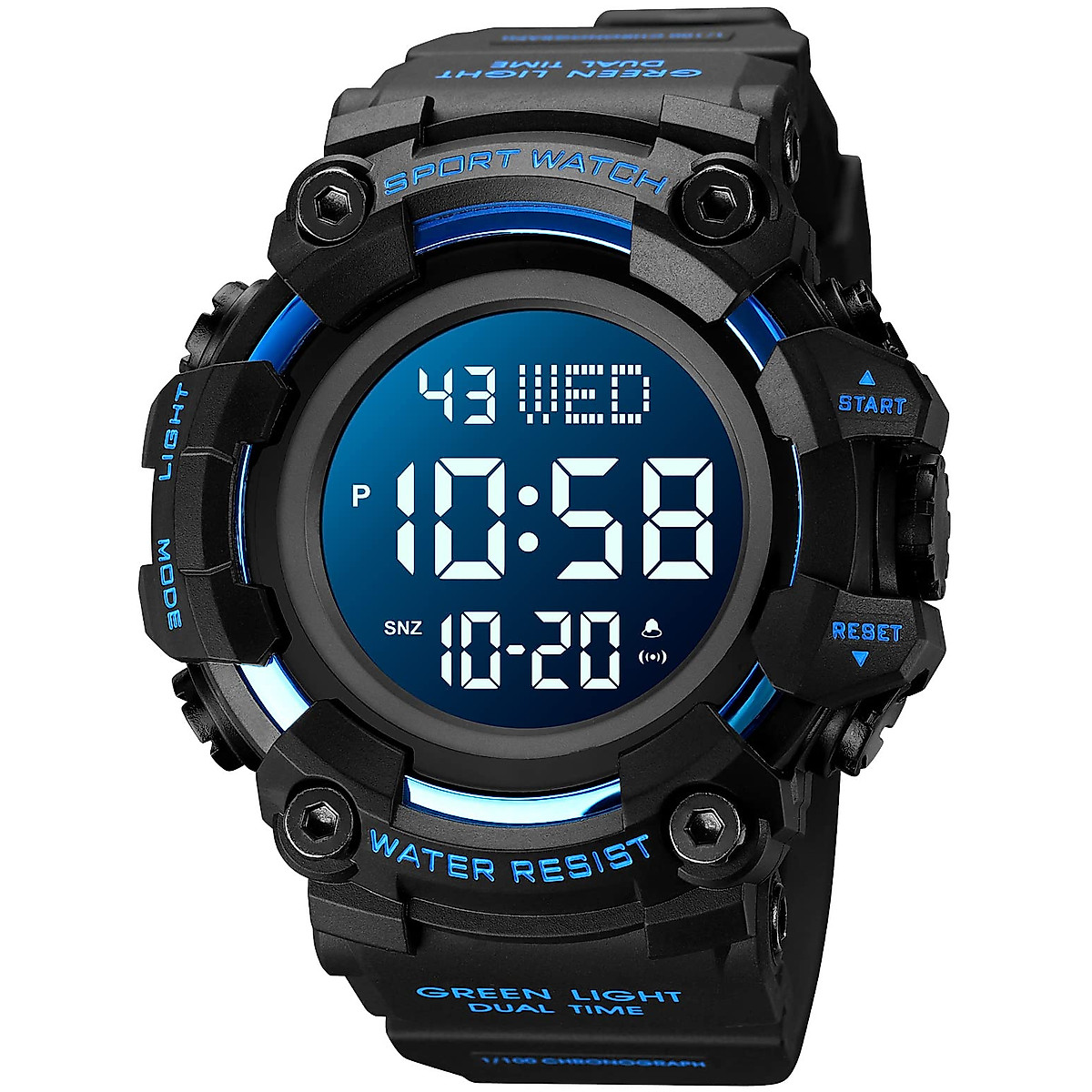 Gosasa Men Sports Military Watches Digital Airplane Shaped LED Light Waterproof Watches