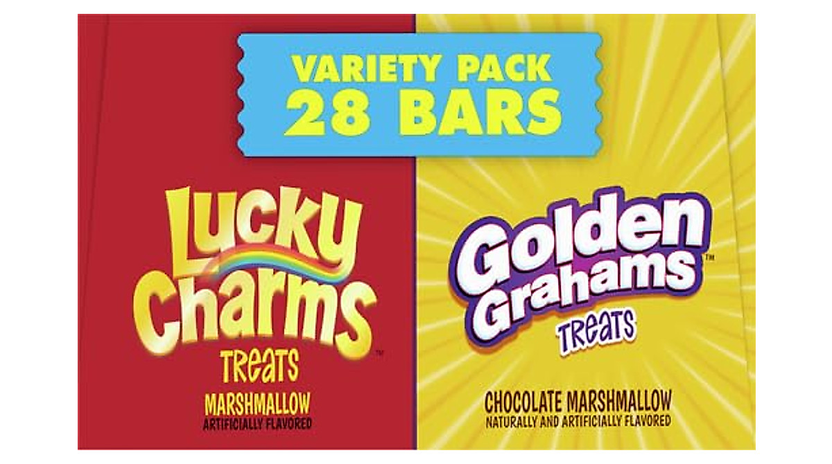 Golden Grahams Lucky Charms Breakfast Cereal Bars – 28 Pack