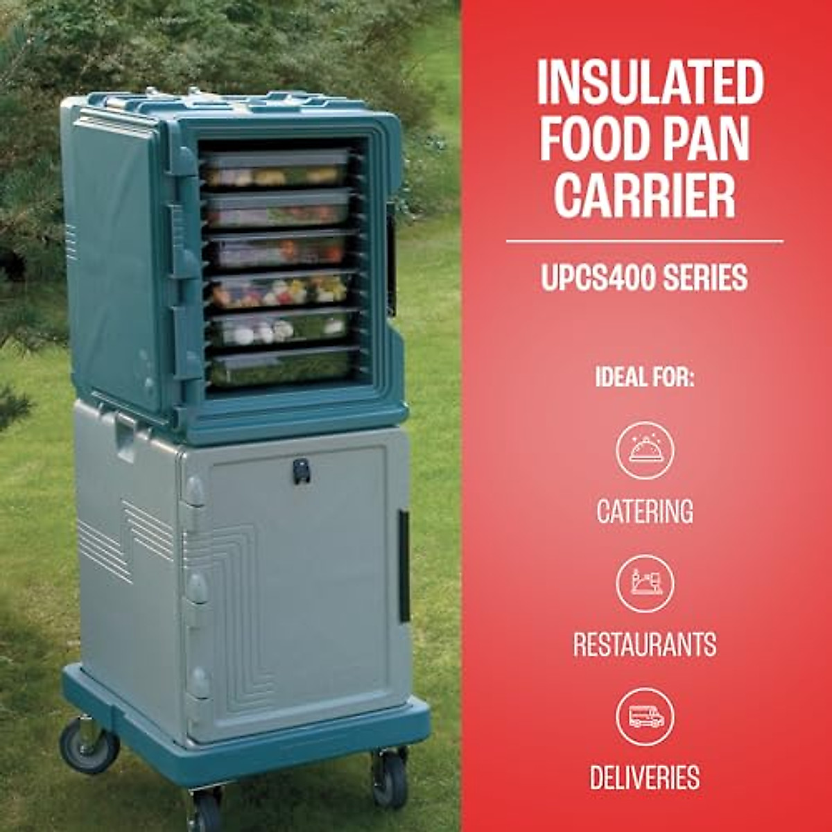 CAMBRO Insulated Food Pan Carrier - Hotbox for Catering & Transport - UPCS400 Series (Speckled Gray)