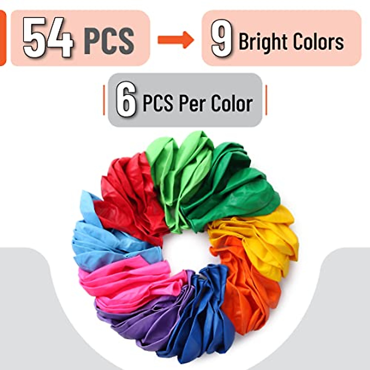 Mr. Pen 54 Pack Assorted Color Latex Party Balloons 12"